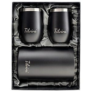 Insulated Wine Chiller Bucket & Wine Tumblers Silk Gift Box Set. Portable Wine Bottle Chiller For Picnic, Entertaining. Love Is Blind Wine Gift For Couples. Champagne Ice Bucket Outdoor Wine Glasses