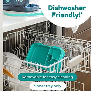 BOZ Bento Box for Kids - Kids Bento Lunch Box for Ages 3 to 7 – Toddler Lunch Box for Daycare – Leak Proof 4 Compartments Kids Lunch Container – Dishwasher Safe Kids Bento Box – Space Lunch Box