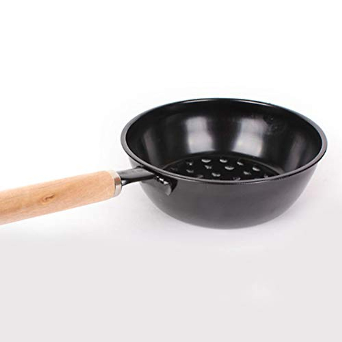 Hemoton Charcoal Burner Hookah Coal Burner Charcoal Starter Charcoal Burning Pot Hookah Bowl Barbecue Charcoal Burning Tool with Wodden Handle for Shisha Camping BBQ Black