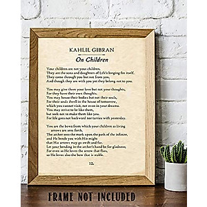 Kahlil Gibran - On Children - 11x14 Unframed Typography Book Page Print - Great Gift for Philosophical, Spiritual, and Inspirational Poetry Buffs Under $15