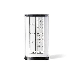 KitchenArt 2 Cup Tri Adjust A-Cup, Easy Pour Measuring Cup, 3.25x3.25x6", Black/White