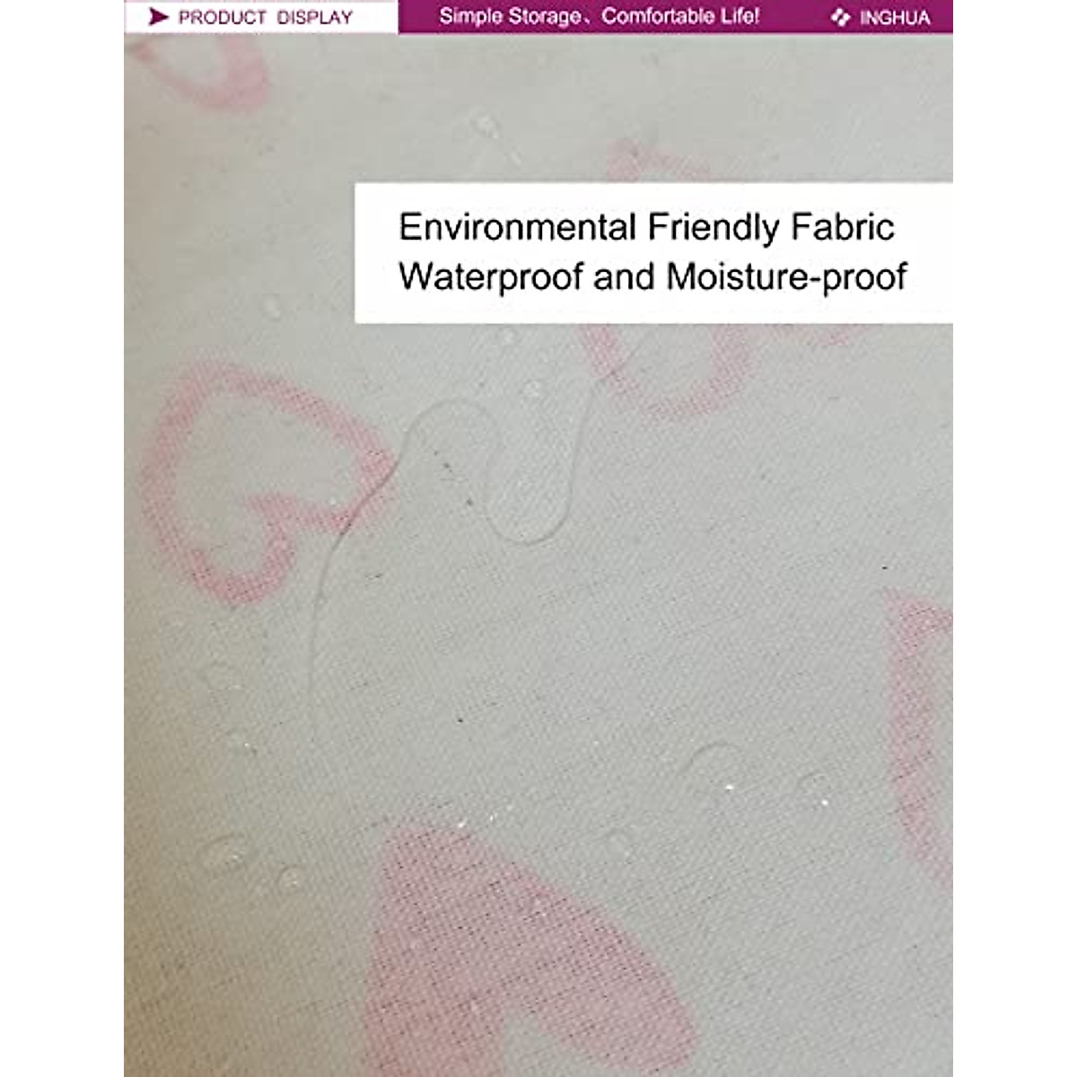 INGHUA Laundry Hamper Large Canvas Fabric Lightweight Storage Basket/Toy Organizer/Dirty Clothes Collapsible Waterproof for College Dorms, Boys and Girls Bedroom,Bathroom(Pink hearts)