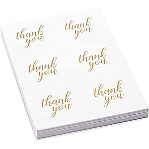250-Pack 4x6-Inch Clear Cellophane Cookie Bags with Gold Foil Polka Dots and 1.5-Inch White Round "Thank You" Stickers with Gold Foil Cursive Font, Plastic Treat Bags with Sealable Flap
