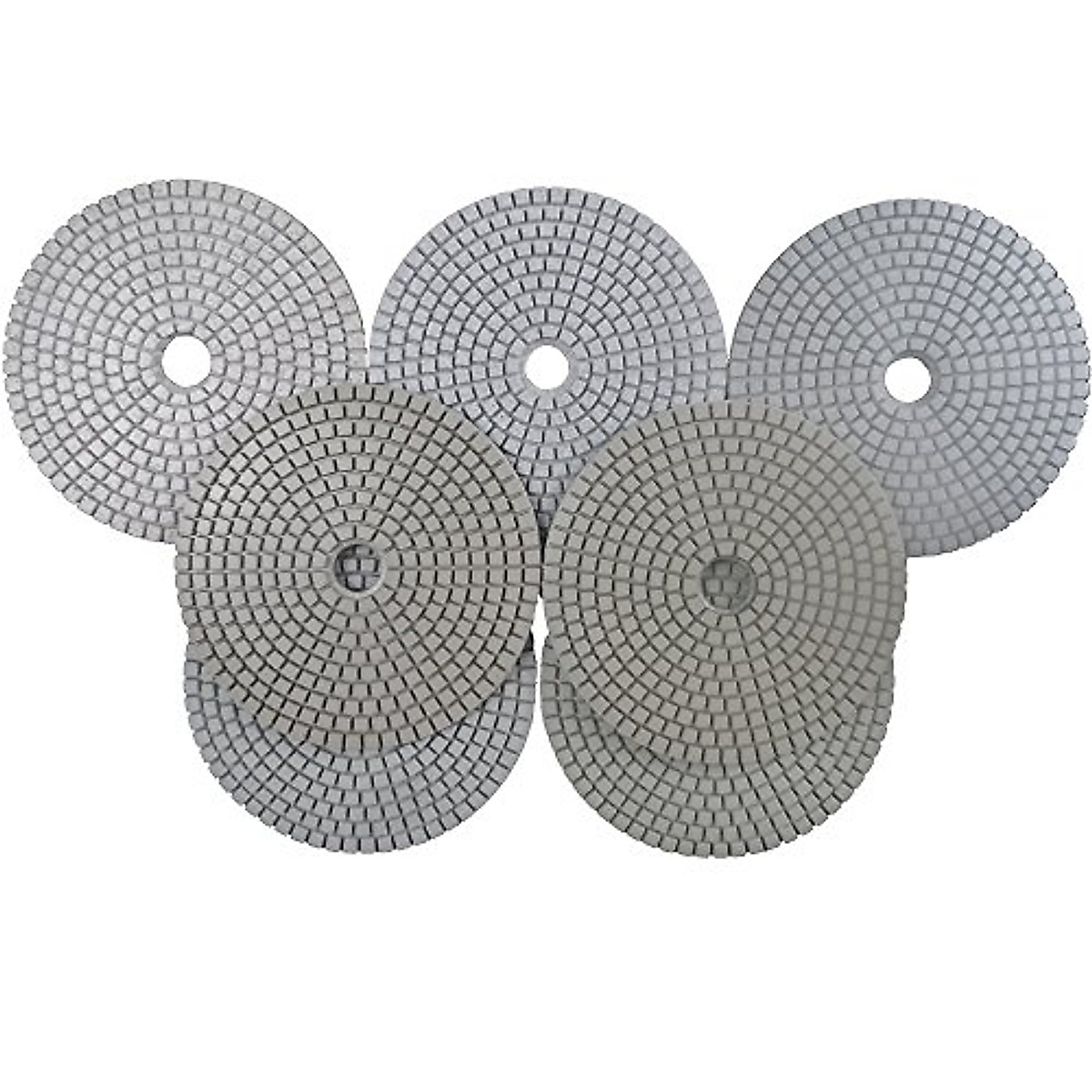 Konfor Professional Grade Diamond Polishing Pads 5 inch Wet 7 Piece Set Granite Stone Concrete Marble