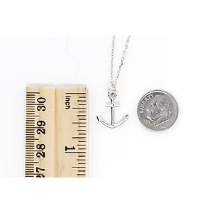 Dote Dainty Anchor Pendant Genuine .925 Sterling Silver Necklace 16-18" Adjustable Chain