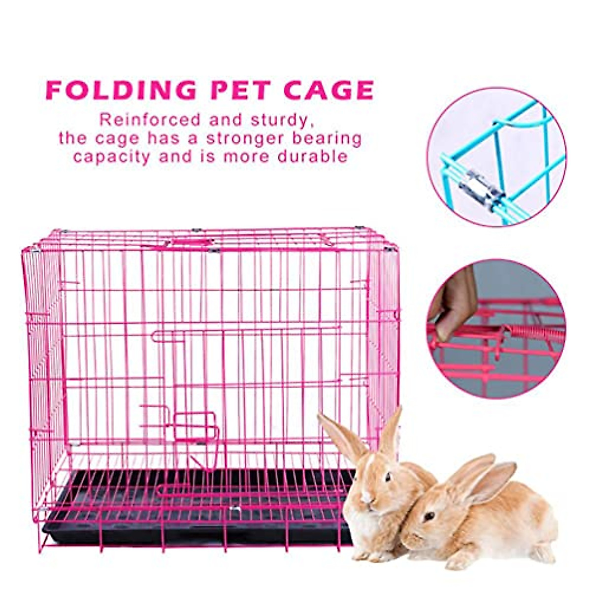 Balacoo Pet Folding Cage Pet Collapsible Dog Cage Suitable for Puppy Cat Rabbit Indoor Ourdoor Portable Pet Cage, Small Size, 35cm