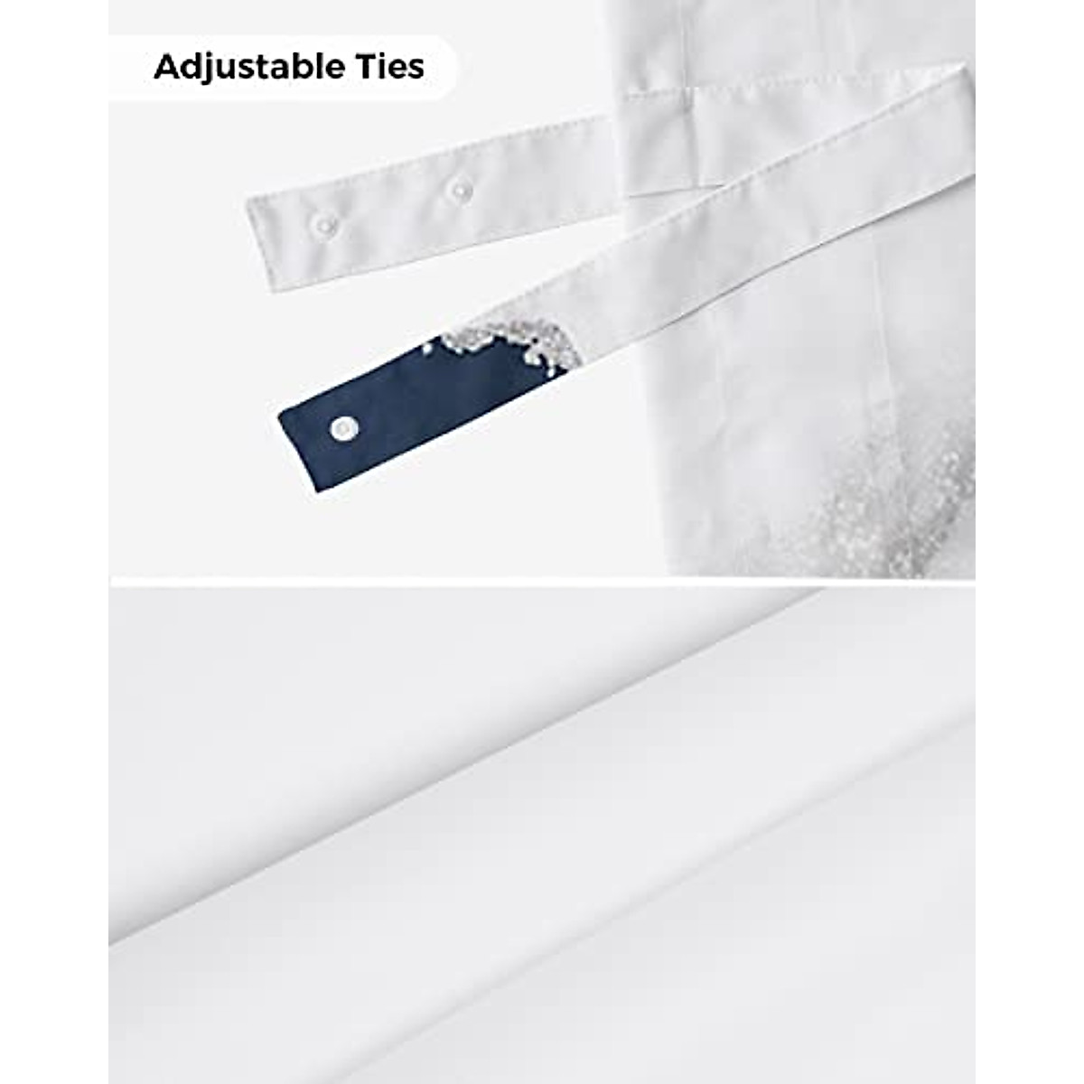 Funnywall88 Tie Up Curtain Valance for Living Room,Wild Marble Pattern Gold White Navy Ombre Valance for Kitchen Window Valance Adjustable Tie-up Valance 18 Inch Rod Pocket 1 Panel