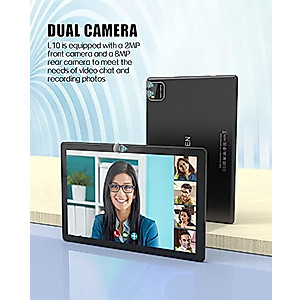 10.1 Inch Android 12 Tablet pc,64GB ROM 256GB Expand,Quad-Core Tablets,IPS HD Touch Screen and Dual Speaker,Google Certificated Wi-Fi Tablets,8MP+2MP Camera,6000mAh Long Battery Life（Black）