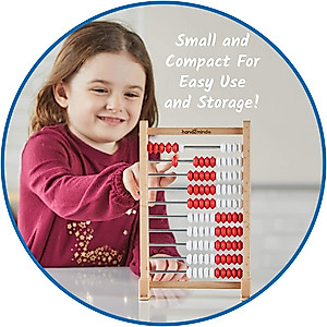 hand2mind Mini 100 Bead Wooden Rekenrek, Abacus for Kids Math, Math Manipulatives Kindergarten, Counting Rack for Kids, Counters for Kids Math, Educational Toys for Elementary Kids (Set of 1)