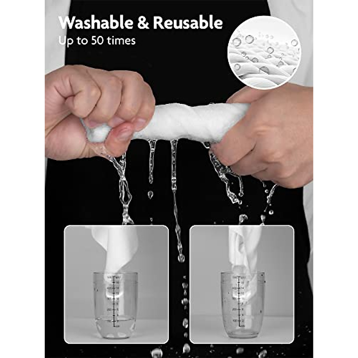 Fantasticlean Microfiber Cleaning Cloth Roll -75 Pack, Tear Away Towels, 12" x 12", Reusable Washable Rags (DimGray)