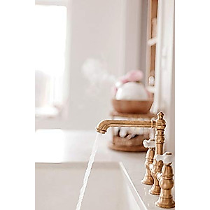 Kingston Brass KS7277PXBS English Country 8" Bridge Kitchen Faucet with Sprayer, Brushed Brass