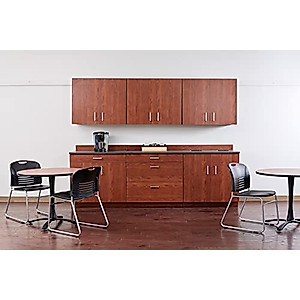 Safco Products 1704AN Modular Hospitality Breakroom Base Cabinet, Waste Management, 2 Door Compartment, Asian Night Base/Black Top