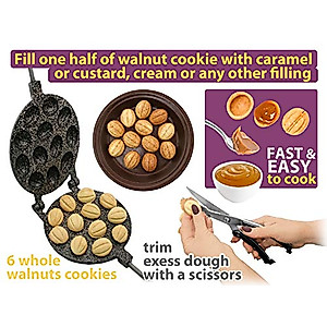 Walnut Cookie Maker 12 halves non-stick coating granite stone Cookies Pastry