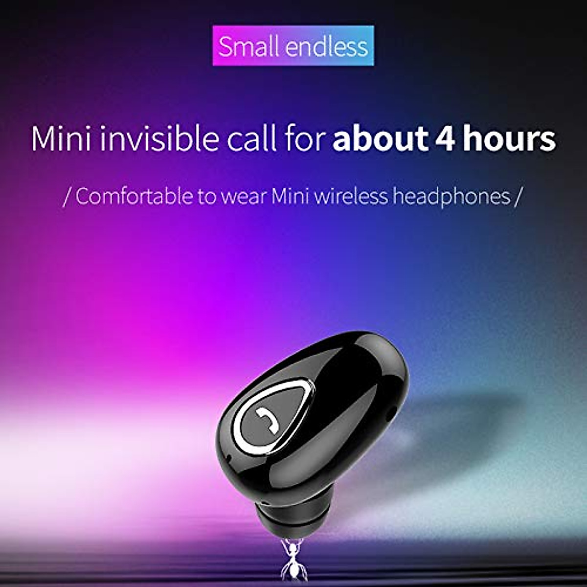 Wireless Earbuds,YX01 Single in-Ear Mini Bluetooth 4.1 Earphone with Microphone Noise Cancelling Deep Bass Stereo Headphone HD Call for Phone Silver One Size