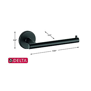 DELTA FAUCET 75950-BL Trinsic Toilet Paper Holder, 3.31 x 6.97 x 1.1 Inches, Matte Black