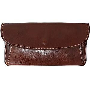 Floto Roma Clutch Women's Leather Snap Wallet Organizer (Vecchio Brown)
