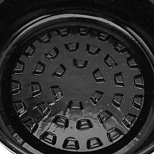 Enamel Roasting Pan, Non Stick Pot Oval Roaster With Lid for Roasted Sweet Potatoes,potatoes,Roasts,Black (11inch)