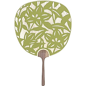Shiomi Fan 1131 Fan Juraku (Green) Double-Sided Watermark, 1131, 11.0 x 16.5 inches (28 x 42 cm)