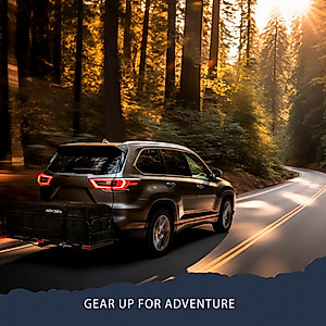 ARKSEN 60 x 24 Inch Folding Cargo Rack Carrier 500 Lbs Heavy Duty Capacity 2 Inch Receiver Luggage Basket Hitch Fold Up for SUV Pickup Camping Traveling Black