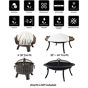 Amazon Basics Outdoor Round Patio Fire Pit Cover, Small, 44 inch
