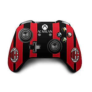 Head Case Designs Officially Licensed AC Milan Home 2021/22 Crest Kit Vinyl Sticker Gaming Skin Decal Cover Compatible with Xbox One X Console and Controller Bundle