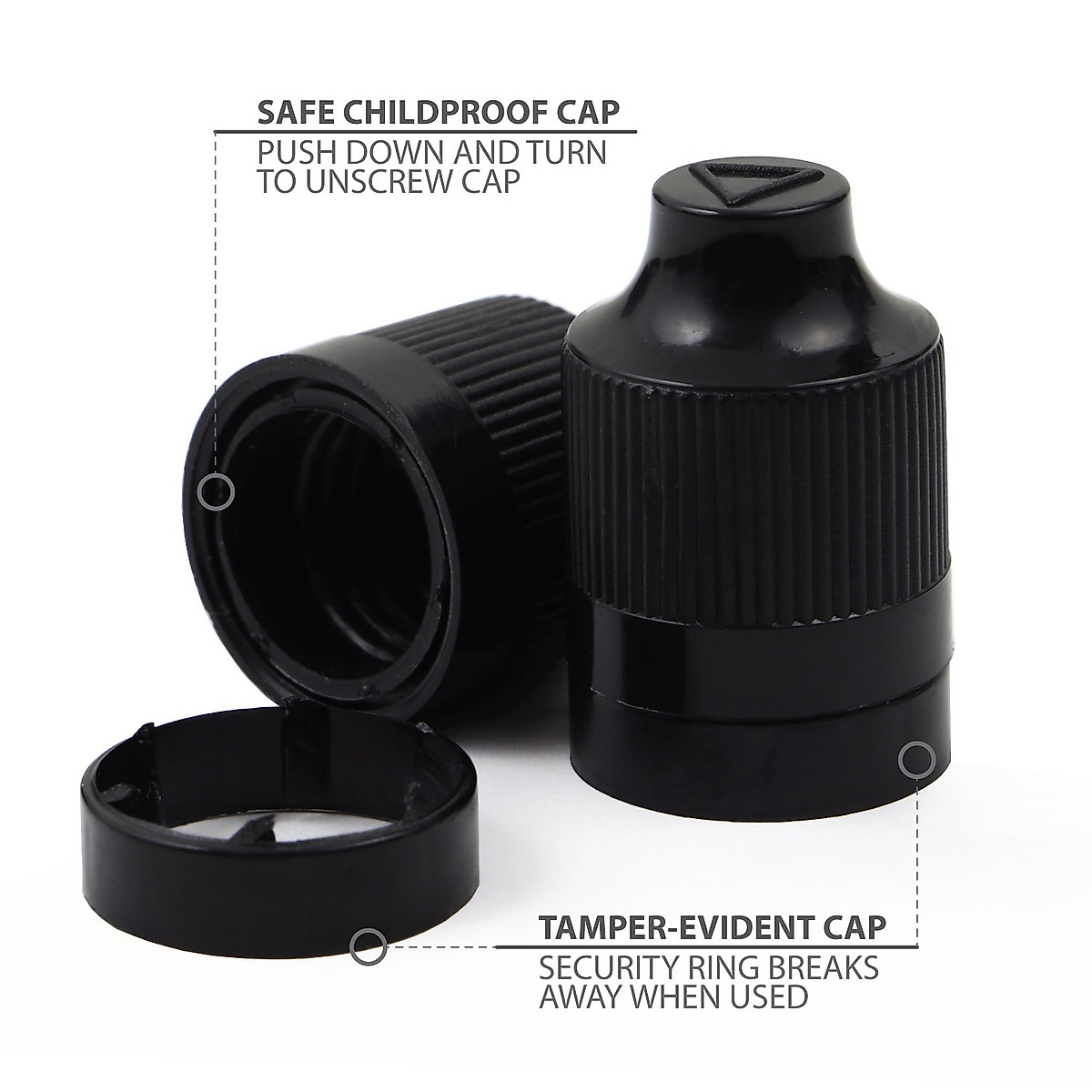 30ml PE Unicorn Pen Plastic Bottle with Child Resistant Tamper Evident Cap (5 Pack) Multicolor, Black Blue Green Red White