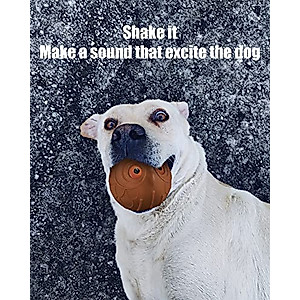 Giggle Ball for Dogs Owl Dog Toys for Aggressive Chewers Dog Ball Toy for Puppy Medium Large Dogs Natural Rubber Cute Owl Hoot Fun Giggle Sounds When Rolled or Shaken(Brown Owl)