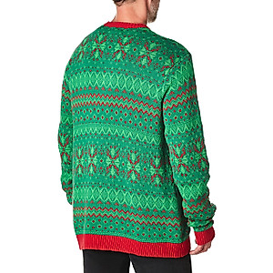 Blizzard Bay Men's Polar Bear Scarf Ugly Christmas Sweater, Green, XX-Large