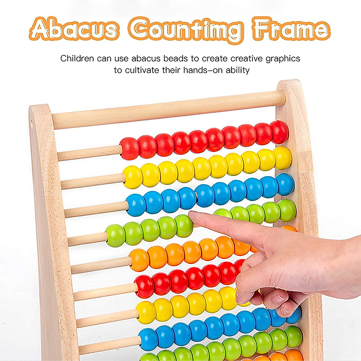 Wondertoys Wooden Abacus Educational Counting Frames Toy 100 Beads Math Tool Baby Abacus for Kids Montessori Gifts Abaco Matematicas para Niños
