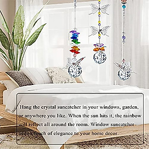 H&D HYALINE & DORA Crystal Suncatcher Window Hanging Ornament Crystals Ball Prism Rainbow Maker Butterfly Decor Pendant Set for Home Garden