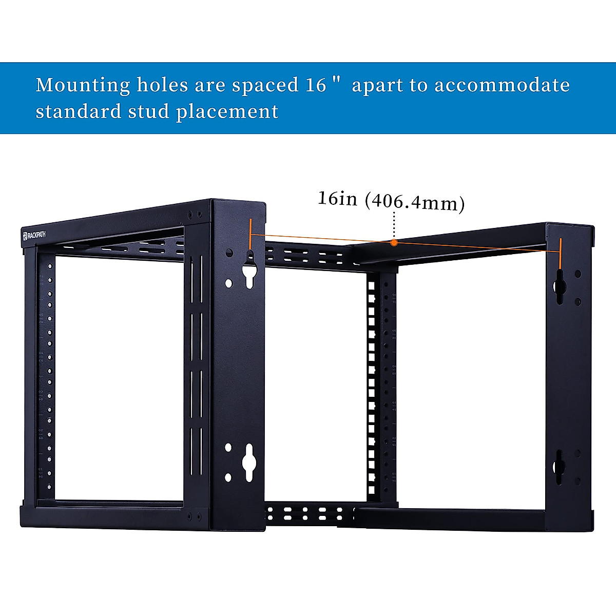 RackPath 6U Wall Mount Rack Open Frame 19in Server Equipment Rack Heavy Duty - 17in Depth