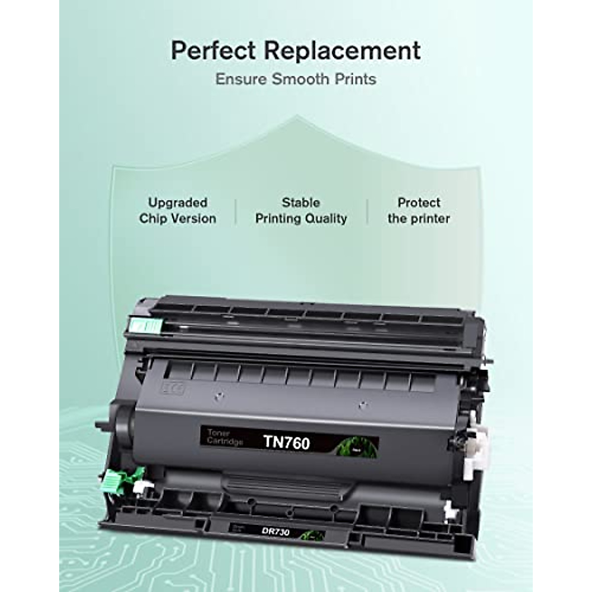 TN760 Toner Cartridge and DR730 Drum Unit-3 Packs Compatible cartridges for Brother TN760 TN-760 TN730 TN-730 DR730 to use with HL-L2350DW MFC-L2710DW Printer (2 Toner Cartridge, 1 Drum Unit)