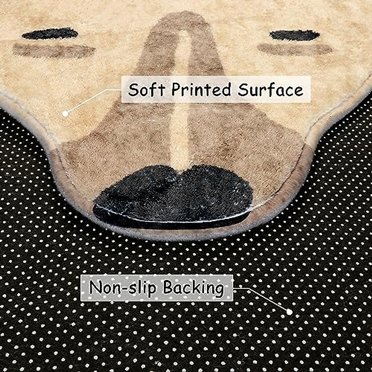 LIVEBOX White Bear Kids Rug for Nursery,36"x53" Washable Area Rug for Bedroom,Non-Slip Soft Rug for Bathroom,Animals Playroom Rug Floor Door mat for Kids Room Tent Entryway