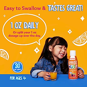 Feel Great Liquid Multivitamin for Kids | Orange Flavored Vegetarian & Sugar Free Kids Liquid Vitamin | Essential Kids Vitamins & Immune Support for Kids | 30 Day Supply