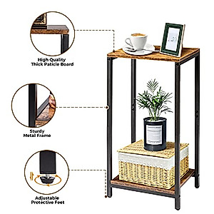 Tolonag Tall End Table - Space-Saving Side Table for Small Spaces