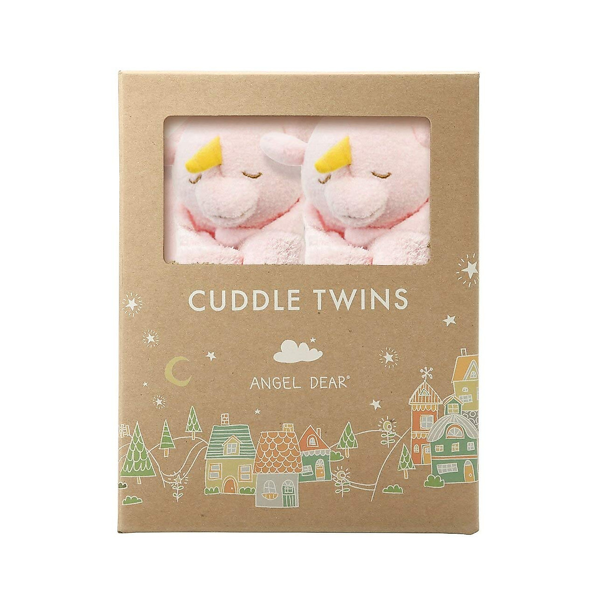 Angel Dear Pink Narwhal Twin Set Blankies Box.