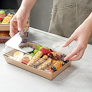 Restaurantware Matsuri Vision Clear Plastic Lid - Fits Large Sushi Tray - 100 count box