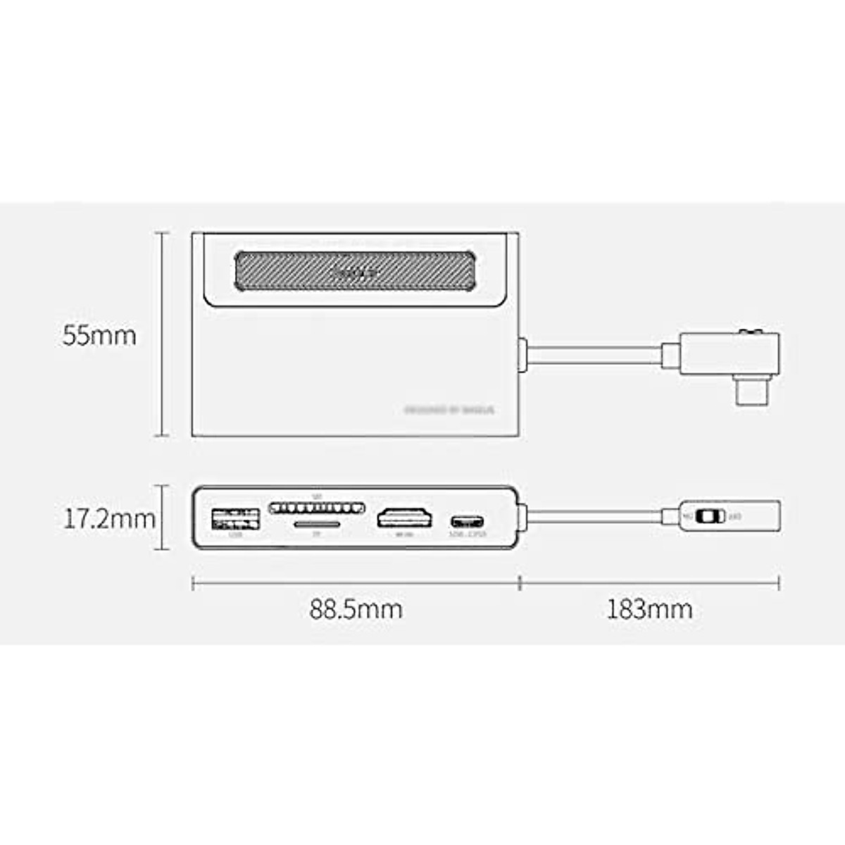 Sxdthy USB Hub, Ultra-Slim Data USB Hub, USB Type C HUB to 4K HD TF SD Card Reader Retractable Clip USB C 3.0 Adapter Dock Station Splitter