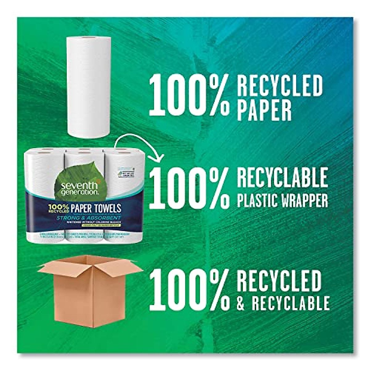 100% Recycled Paper Towel Rolls, 2-Ply, 11 X 5.4 Sheets, 140 Sheets/Rl, 6/Pk