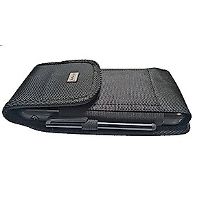 AISCELL Universal Clip Holster Carrying Case(Heavy Duty Black Nylon Pouch Metal Clip Case 6.60''x3.75''x0.80'') for Galaxy S22+,S22,S21+, S21, S20, S10, S10e, A6, S9, Fit Thick Protective Cover on