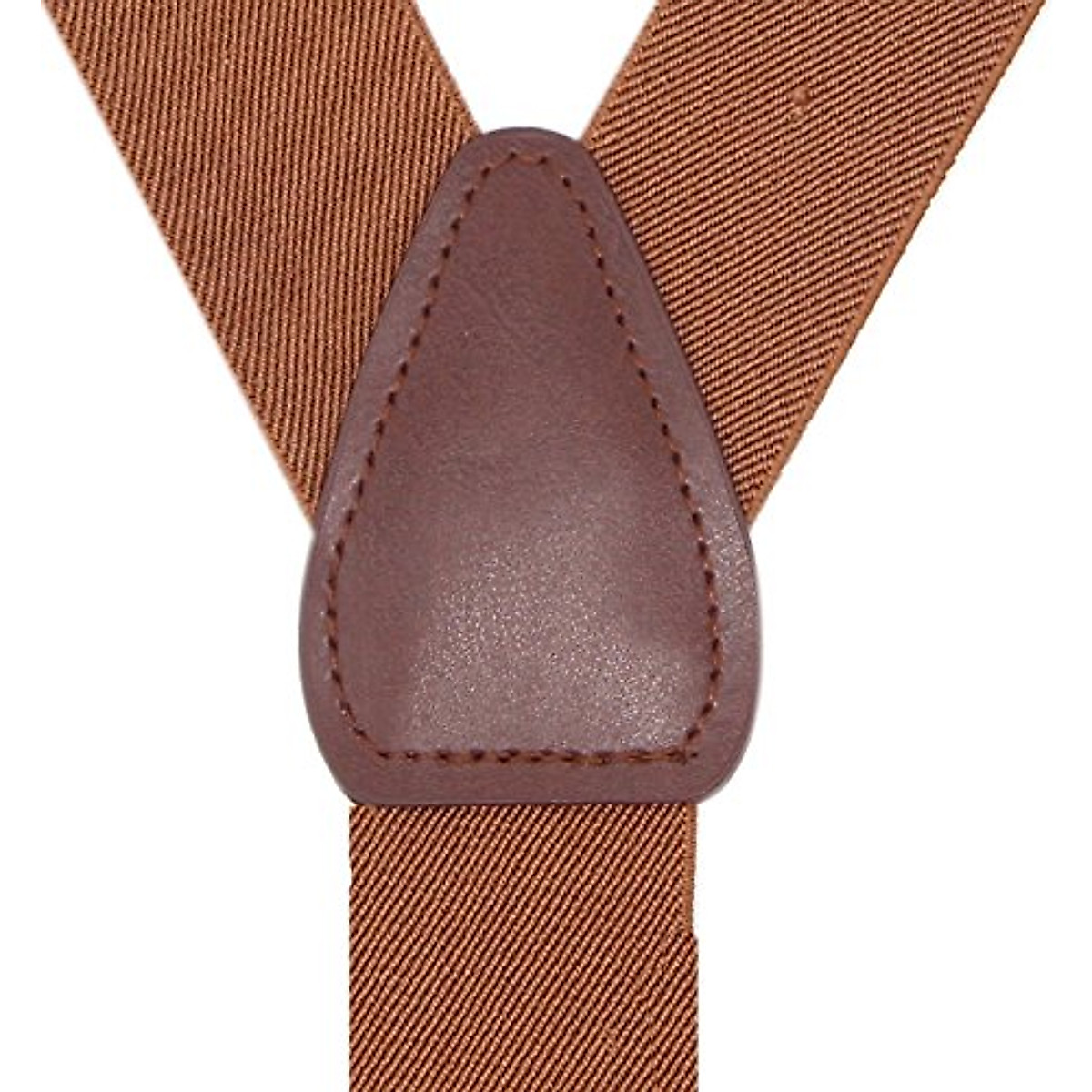 Bioterti Men’s Y-shape 1.4 Inch Suspender -3 Metal Clips, Elastic Straps (Camel)