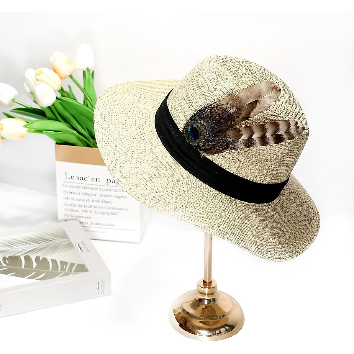 THARAHT 24pcs 4Style Natural Spotted Feathers Guinea Fowl Wing Feathers 6-8 inch Bulk for Craft Clothing Jewelry DIY Decoration Guinea Fowl Wing Feathers