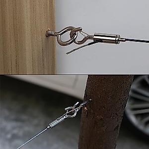 YQL Portable Hook & Eye Turnbuckle Tension for 1/16-3/32 Galvanized /304/316 Stainless Steel Cable Guide Wire Rope light hanging Suspension Accessories Pack-6