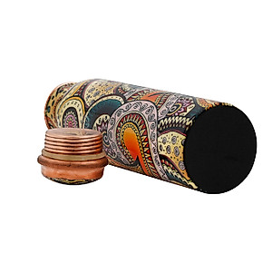 Copper Water Bottle for Drinking – 34 oz Copper Ayurveda Pure Copper Water Bottle – Ayurvedic Water Bottle with Lid Leak Proof Joint Less Water Bottle Travel Bottle for Gym, Office, Hiking,Outdoor