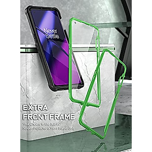 Poetic Guardian Case for OnePlus 11 5G 6.7" (2023) [20 FT Mil-Grade Drop Tested], Full-Body Hybrid Shockproof Bumper Cover with Built-in Screen Protector, Green/Clear