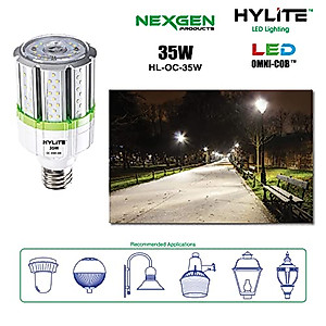 HyLite LED Lighting 35W High Performance LED Omni-Cob Lamp, 360º, (~175W HID), 50K, 4800 lm, 120~347V for Commercial Industrial Lighting Warehouse High Bay Light Fixture Garage Workshop, White