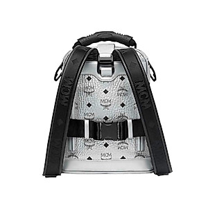 MCM Women's Berlin Silver Metallic Coated Canvas Mini Backpack MUK9SJV23SB001