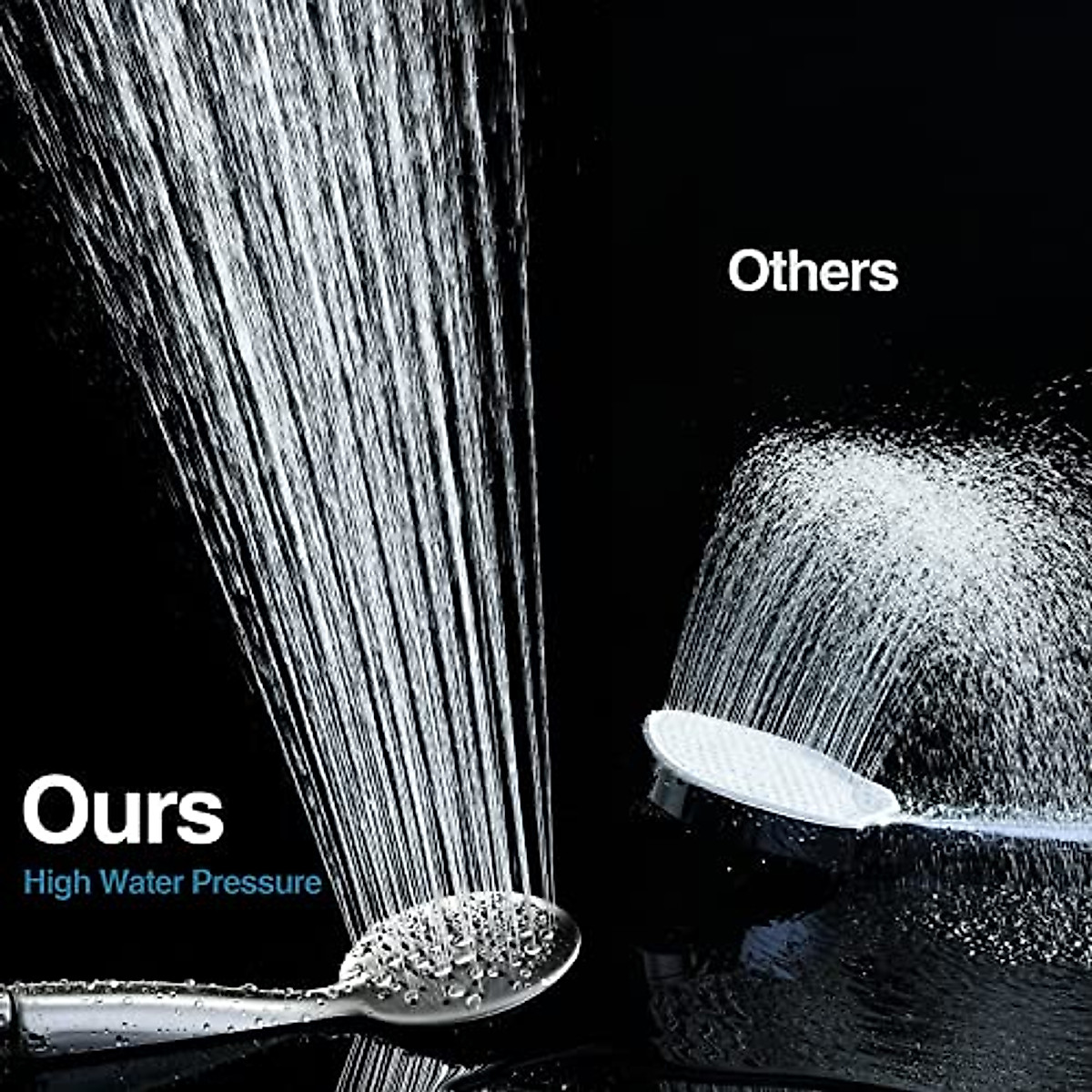 BRIGHT SHOWERS High Pressure Handheld Shower Head Set, Hand Held Showerhead with 60 Inch Flexible Shower Hose and Adjustable Shower Arm Mount Bracket, Detachable Shower Wand, Brushed Nickel