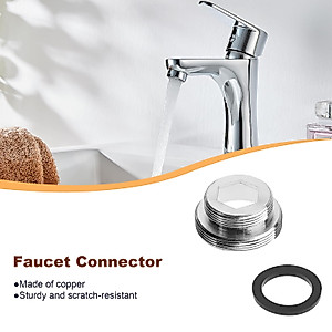 3 pcs Faucet Adapter Kit, CNYMANY Male 0.78in Coarse Thread to Female 0.87in Fine Thread Kitchen Aerator Adapter Set Sink Faucet Adapter Connecting Garden Hose Water Filter Standard Hose via Diverter