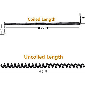 Uvital Telephone Phone Handset Cable Cord, Coiled Length 0.72 to 6 Feet Uncoiled Landline Phone Handset Cable Cord RJ9/RJ10/RJ22 4P4C(Black) (6ft)
